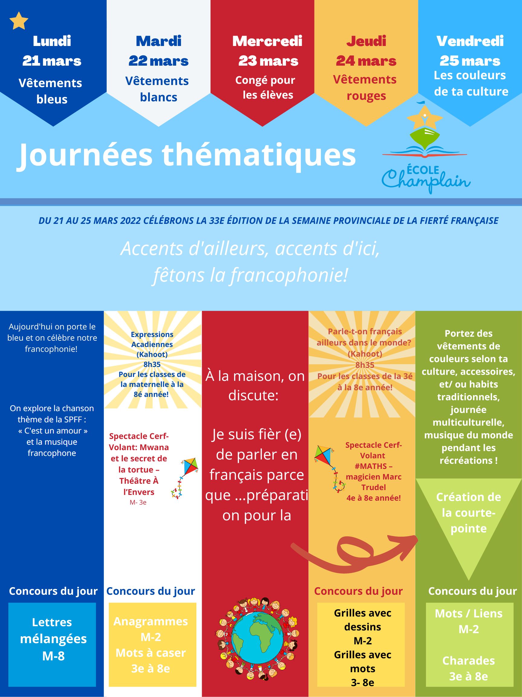 Semaine Provinciale de la fierté française 2022 - École Champlain